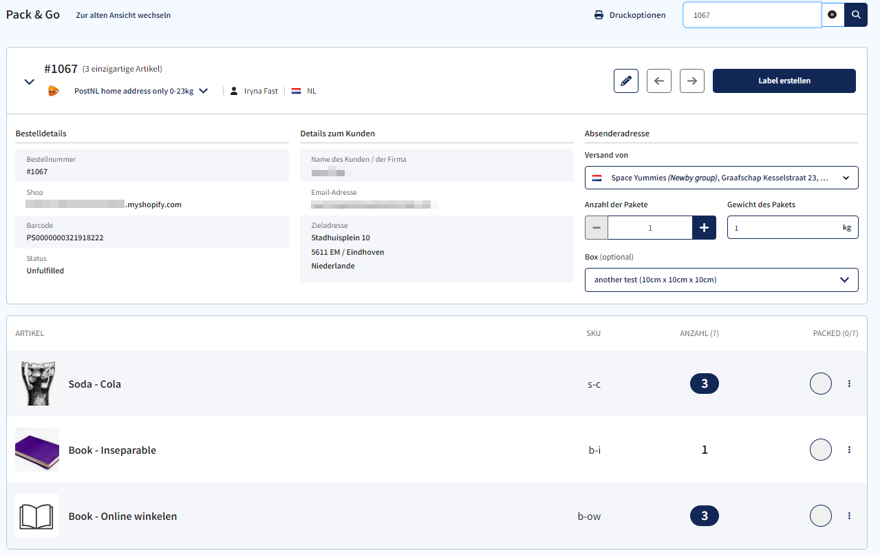 So konfigurierst du deine Kommissionierlisteneinstellungen (Pack & Go) – Sendcloud Help Center